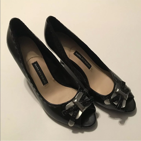 Dana Buchman | Shoes | Dana Buchman Black Edgy Metal Pumps Heels Shoes ...